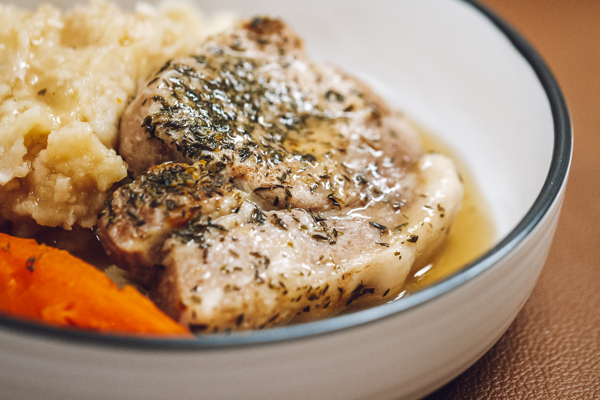 One Pot Pork Chop with Carrots, Mash & Gravy » Peanut Pantry